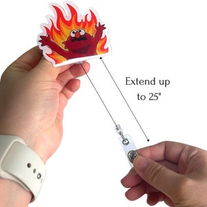 Funny Meme Badge Reel Retractable Hellmo Fire Flame - Etsy