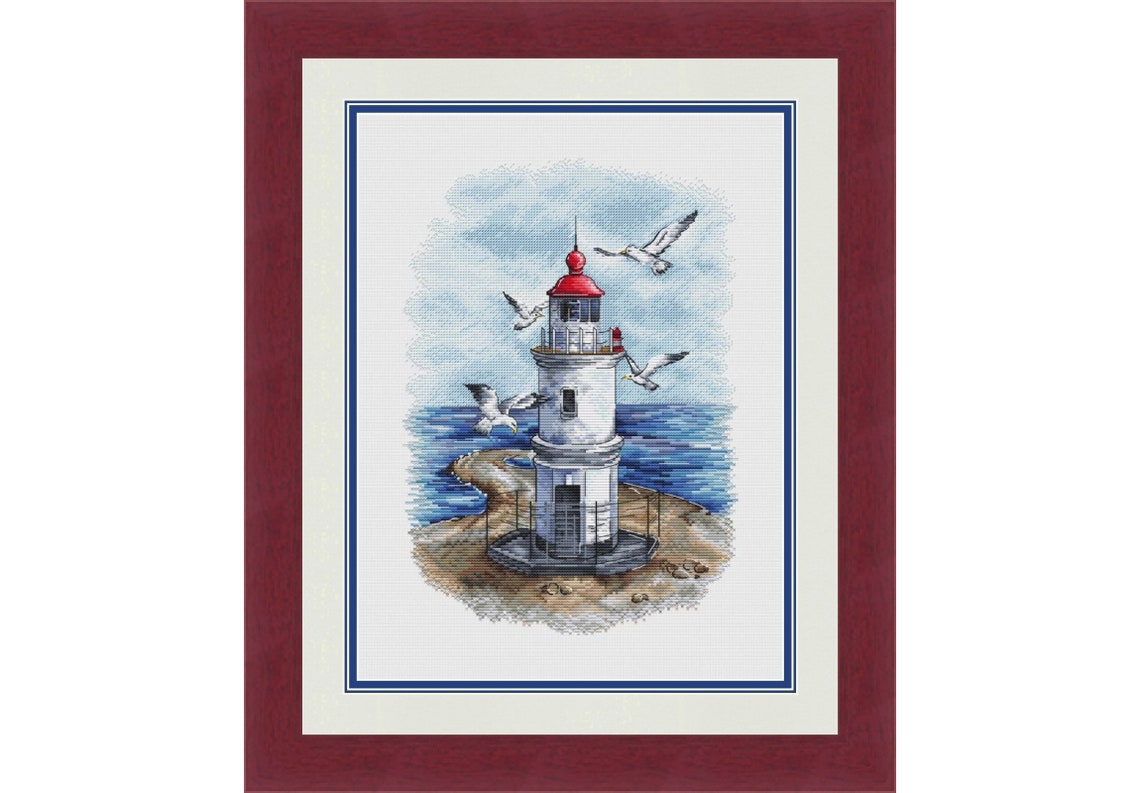 Lighthouse Cross Stitch Pattern PDF Seashore Counted Cross - Etsy