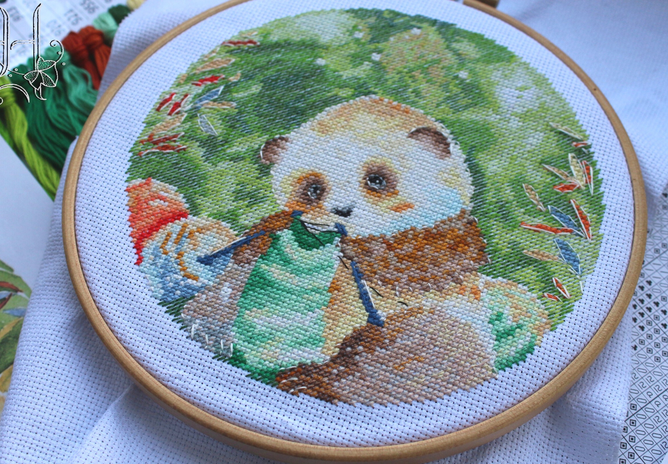 Panda сross Stitch Pattern PDF, Knit сross Stitch Chart Instant ...