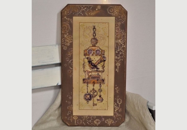 Steampunk Cross Stitch Pattern PDF, Watercolor Cross Stitch Chart ...