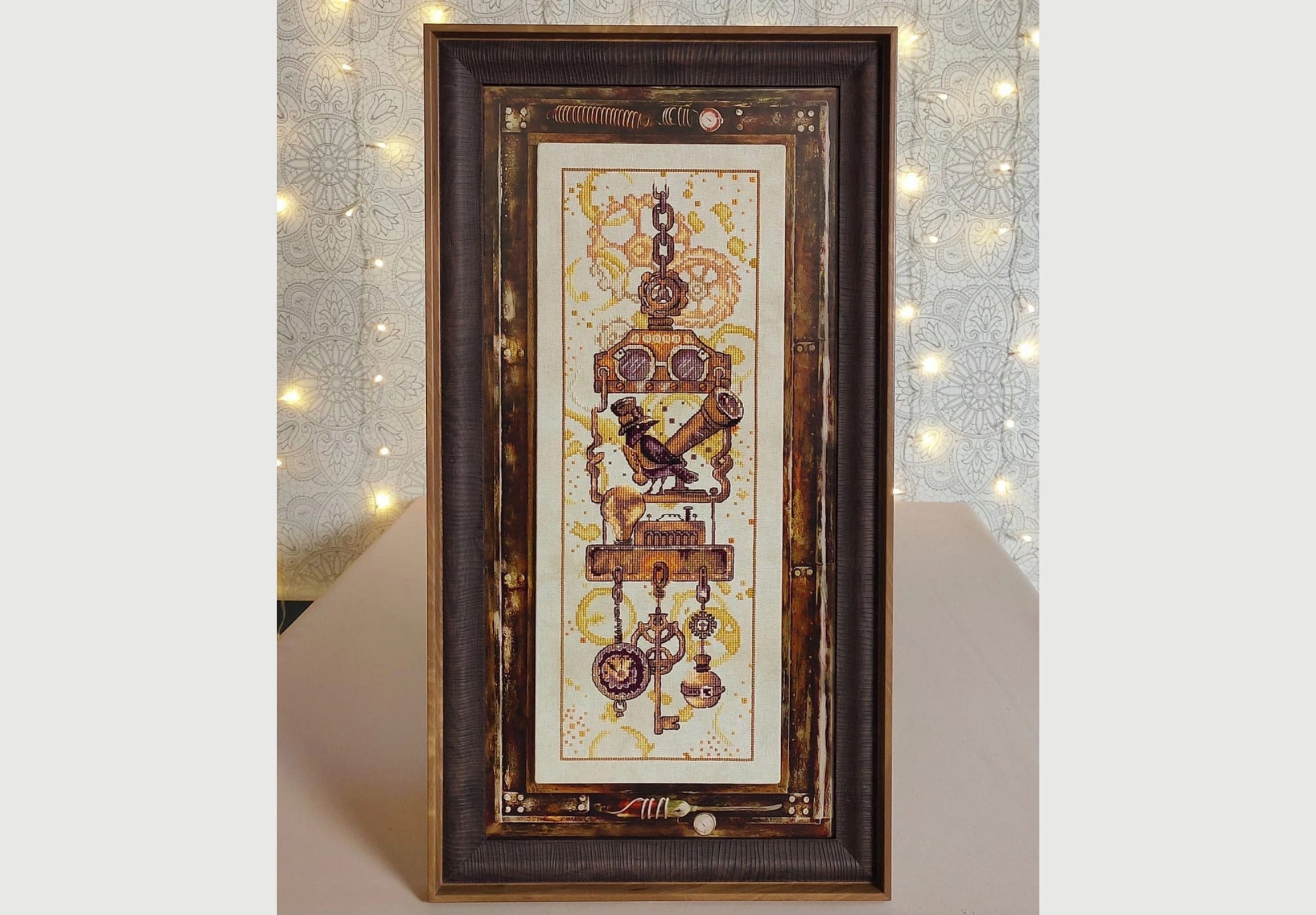 Steampunk Cross Stitch Pattern PDF, Watercolor Cross Stitch Chart ...