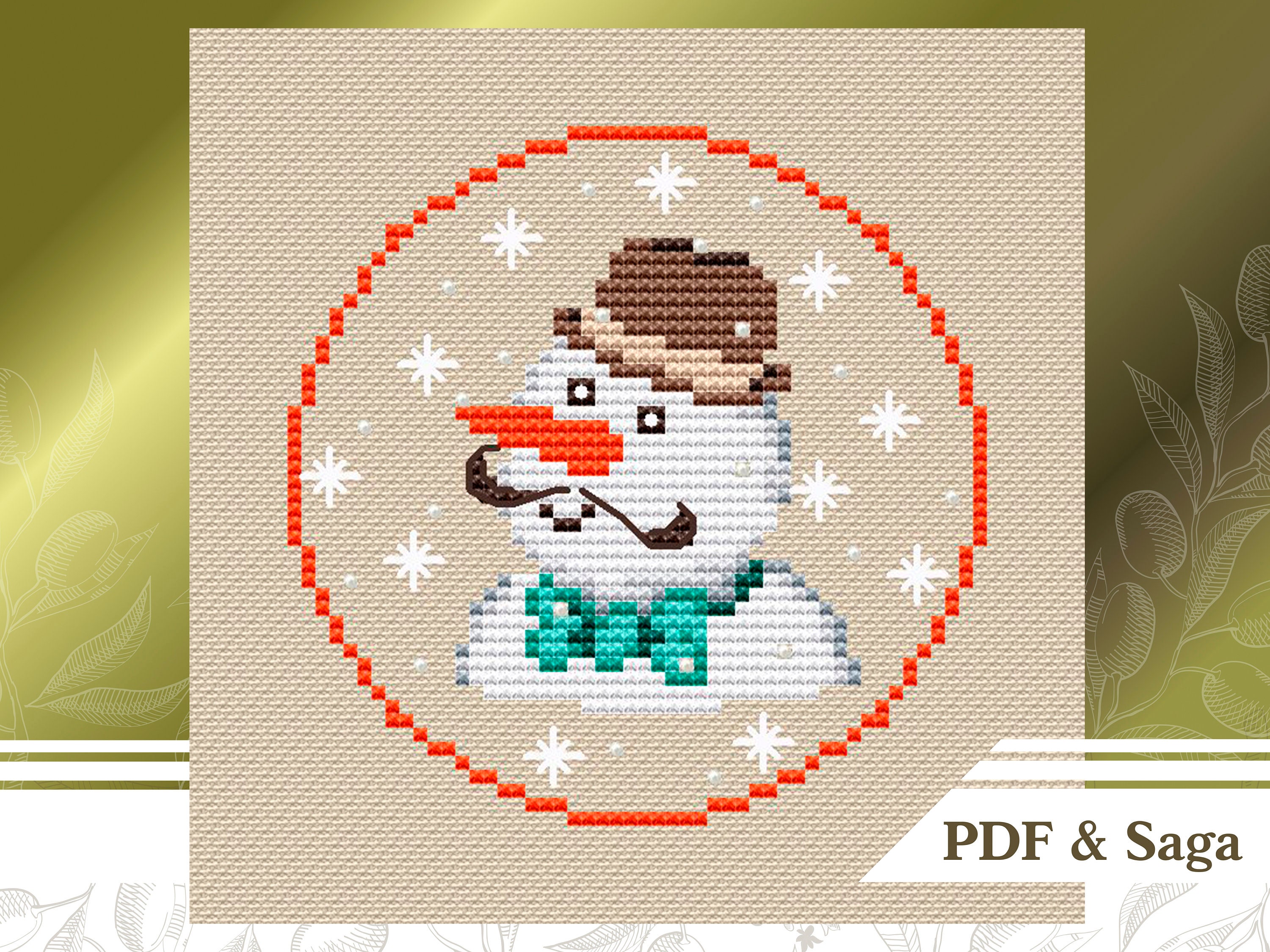 Snowman Cross Stitch Pattern PDF Ornament Counted Cross - Etsy
