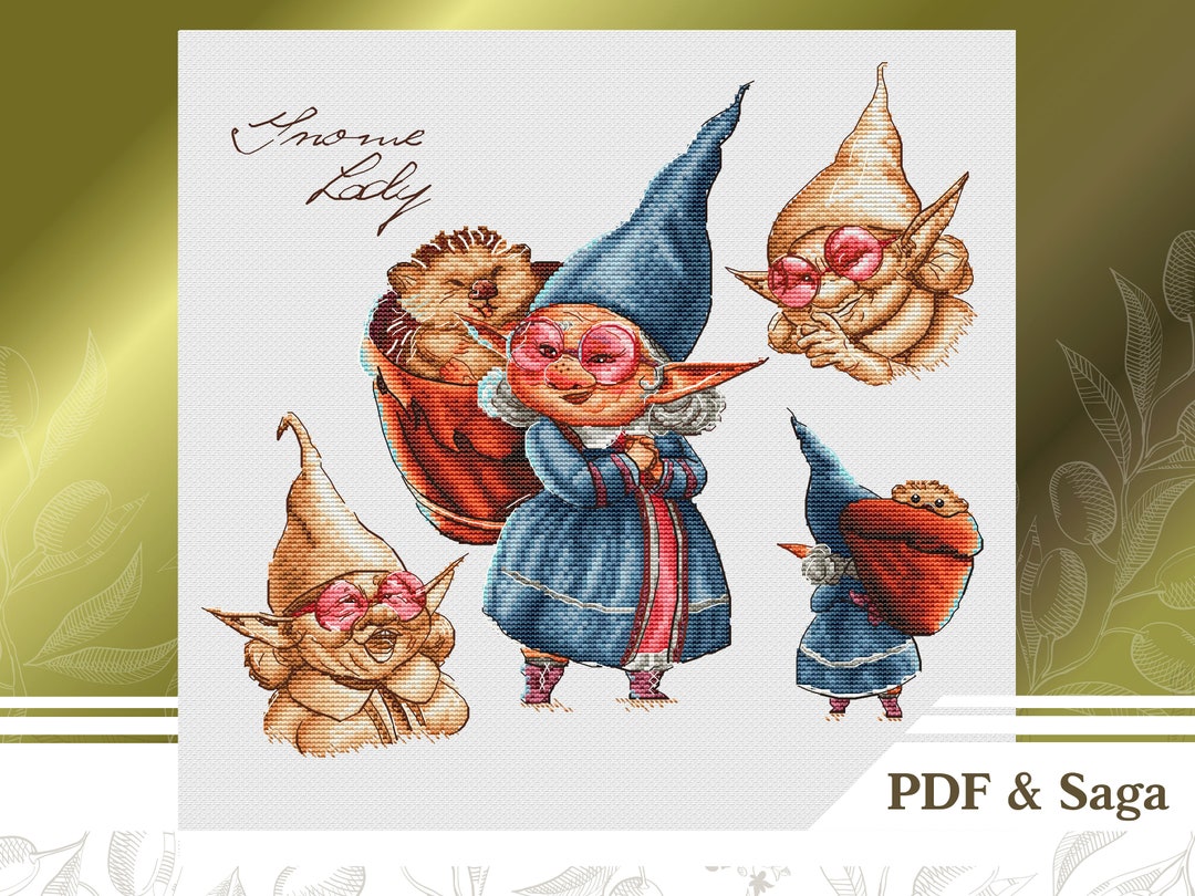 Scandinavian Gnome Cross Stitch Chart Instant Download, Funny Gnome ...