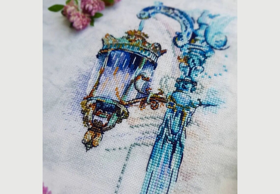 Lantern Cross Stitch Pattern PDF Street Lamp Cross Stitch | Etsy