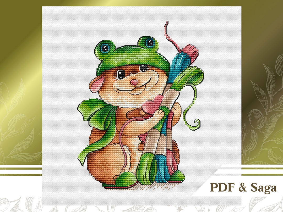 Hamster сross Stitch Pattern PDF for Beginners, Pets сross Stitch Chart ...