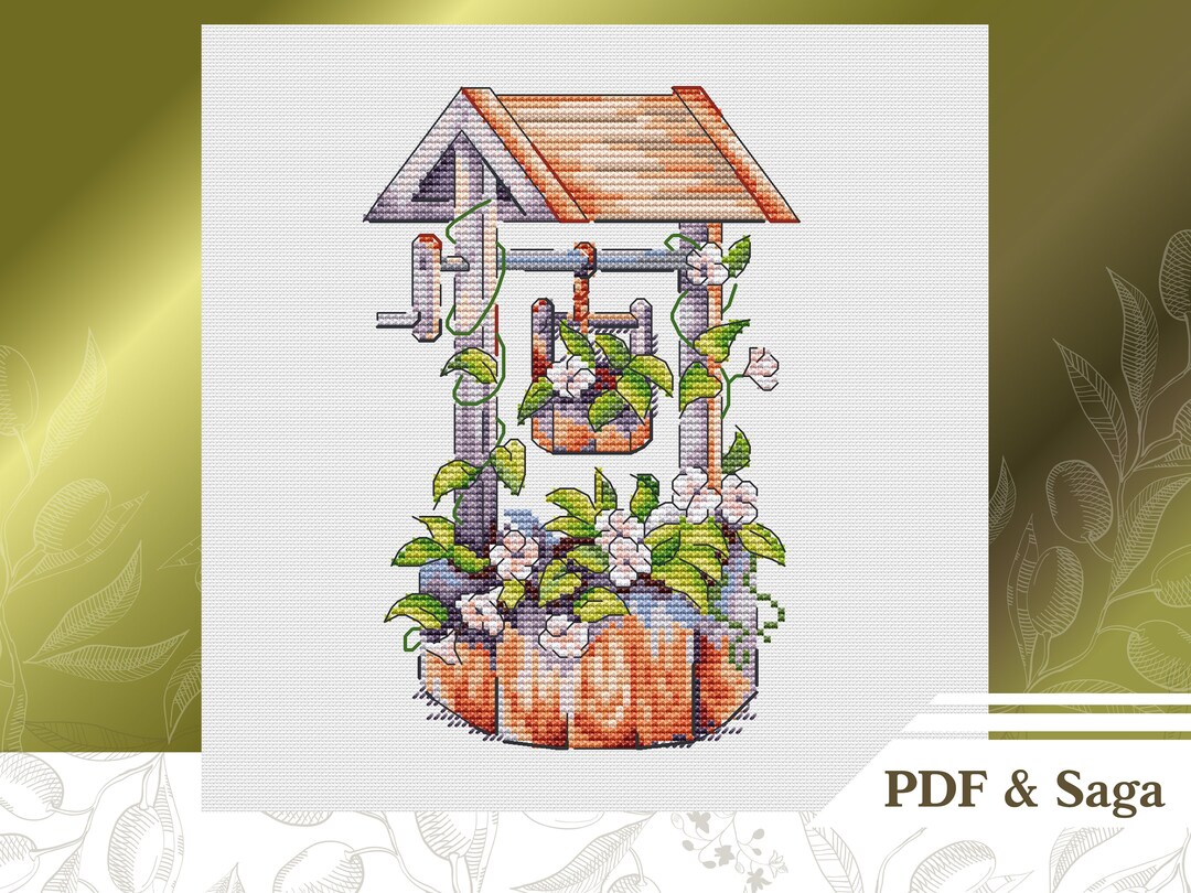 Summer сross Stitch Pattern PDF and Saga, Countryside Hand Embroidery ...