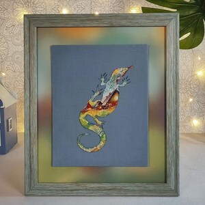 Lizard сross Stitch Pattern PDF, Landscape сross Stitch Chart Instant ...