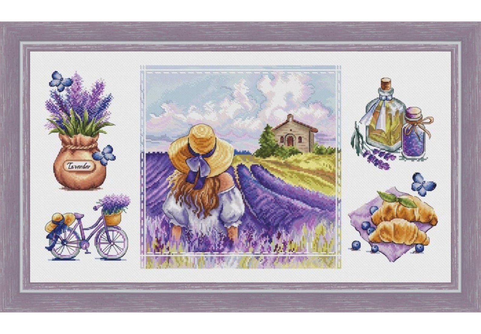 Lavender Cross Stitch Pattern PDF Landscape Cross Stitch - Etsy