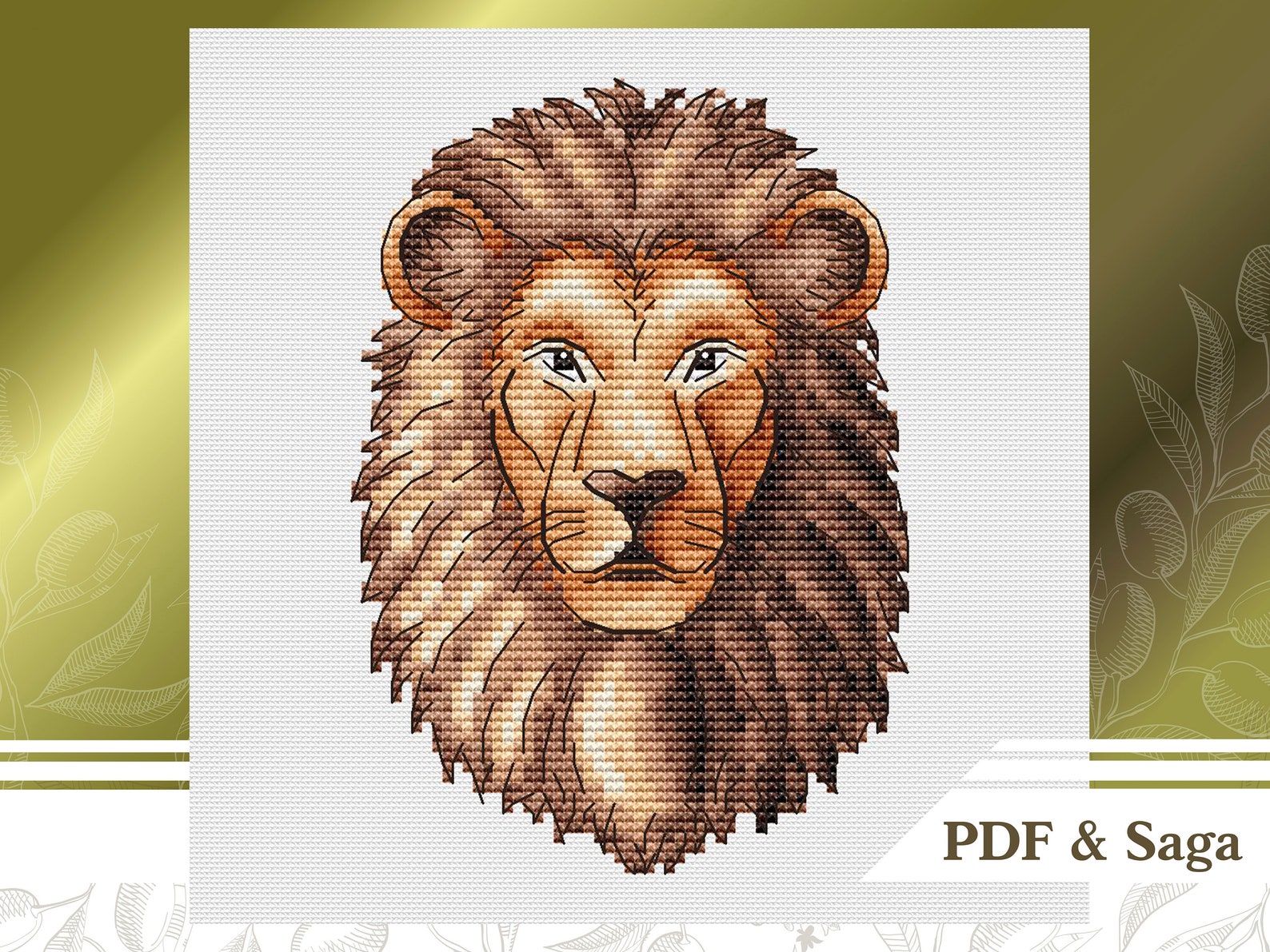 Lion сross Stitch Pattern PDF, Safari Nursery сross Stitch Chart for ...