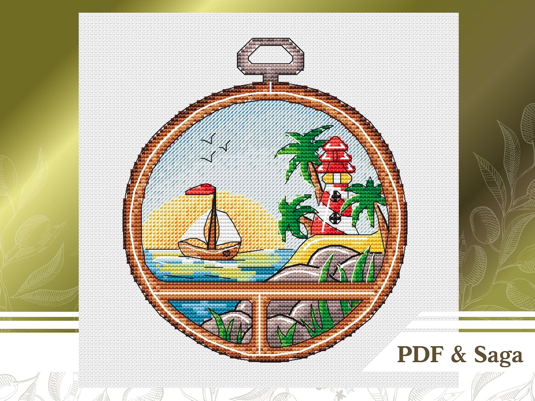 Summer Landscape Cross Stitch Pattern PDF and Saga Instant Download ...