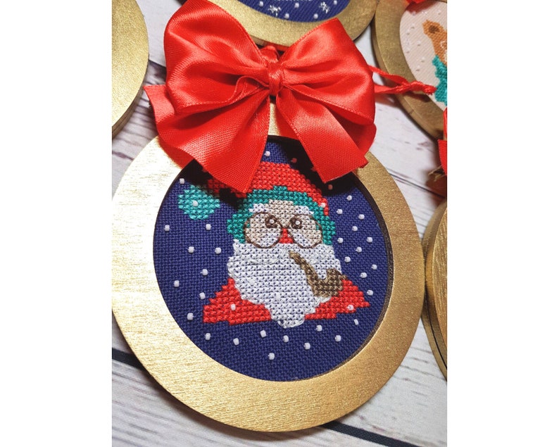 Santa Claus Cross Stitch Pattern PDF Ornament Counted Cross - Etsy