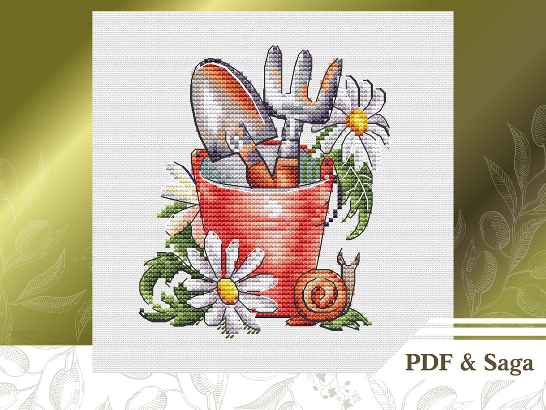 Cottagecore сross Stitch Pattern PDF and Saga, Countryside Hand ...