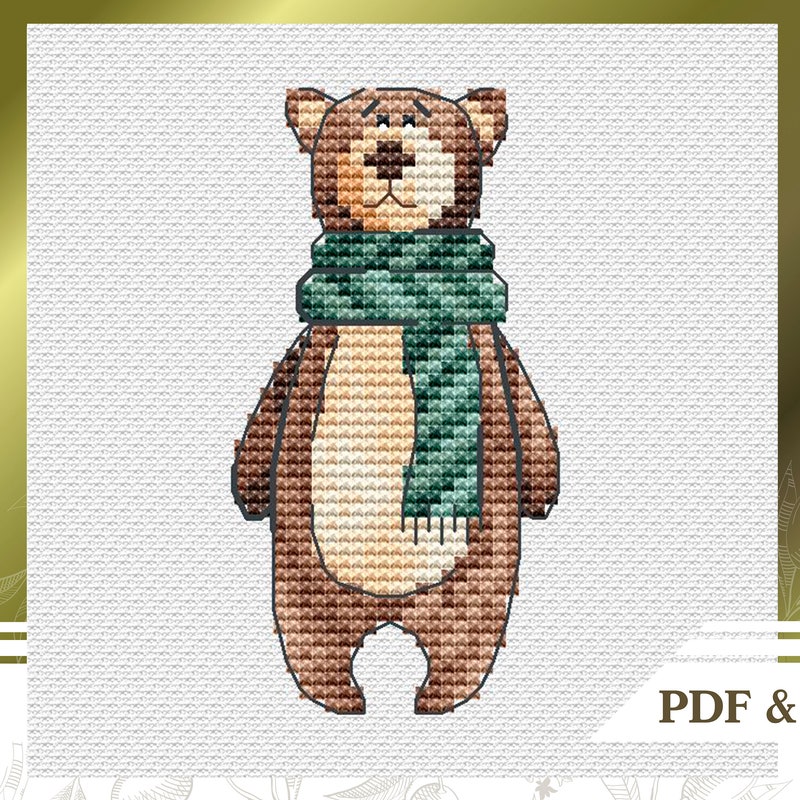 Teddy Cross Stitch - Etsy