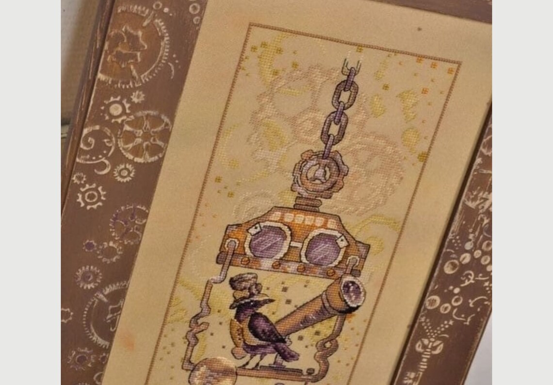 Steampunk Cross Stitch Pattern PDF Watercolor Cross Stitch - Etsy