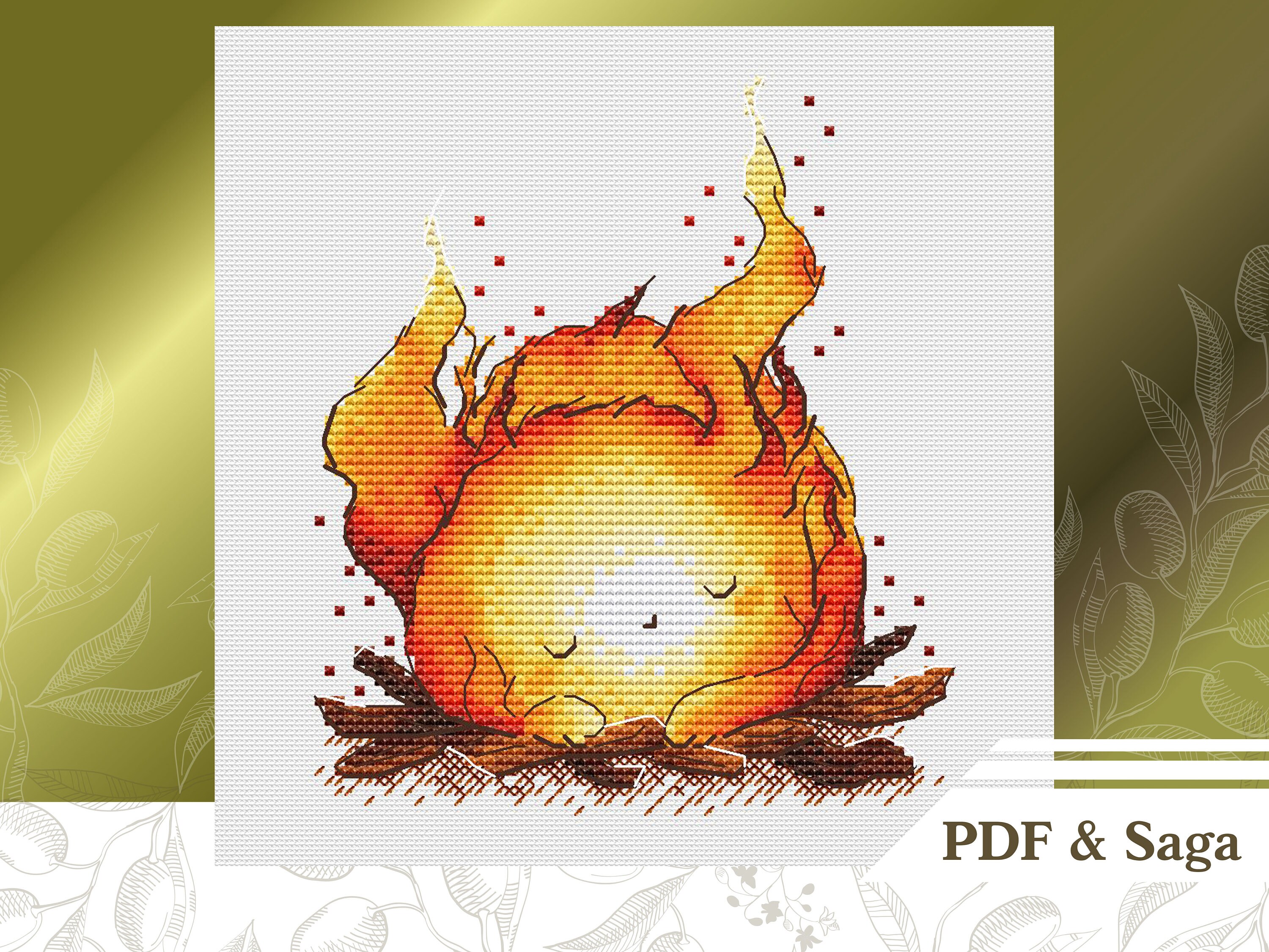 Fire сross Stitch Pattern PDF, Flicker Embroidery Pattern, Baby сross ...