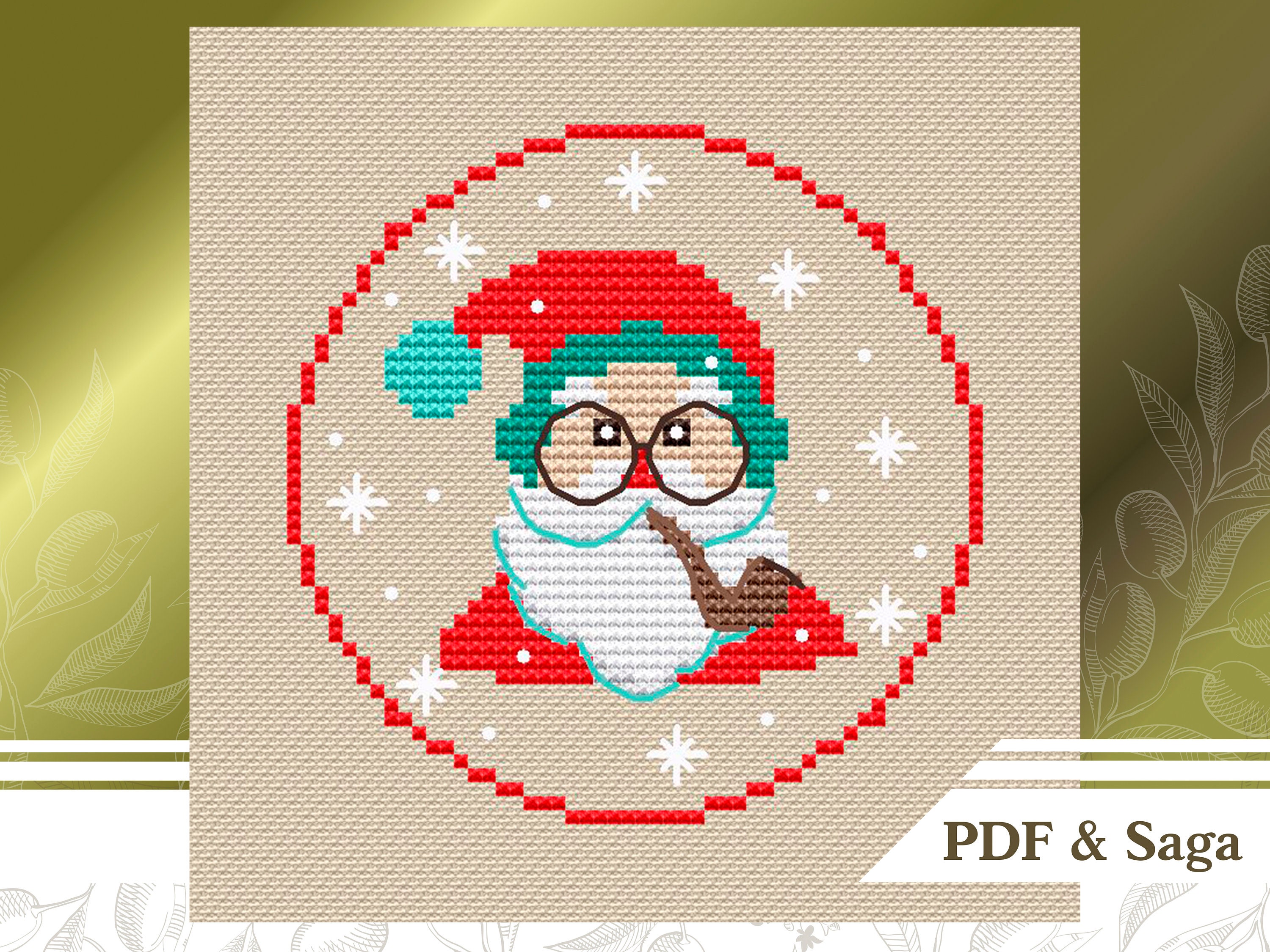 Santa Claus Cross Stitch Pattern PDF Ornament Counted Cross - Etsy