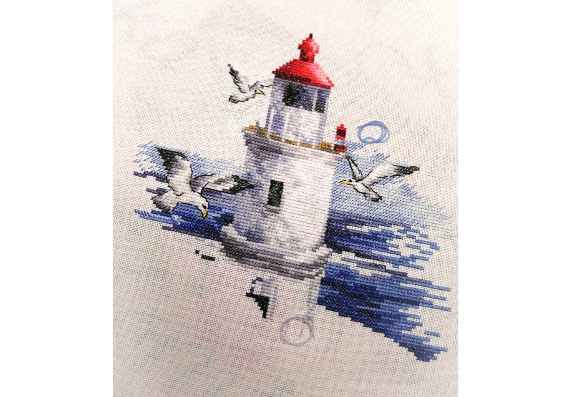 Lighthouse Cross Stitch Pattern PDF Seashore Counted Cross - Etsy