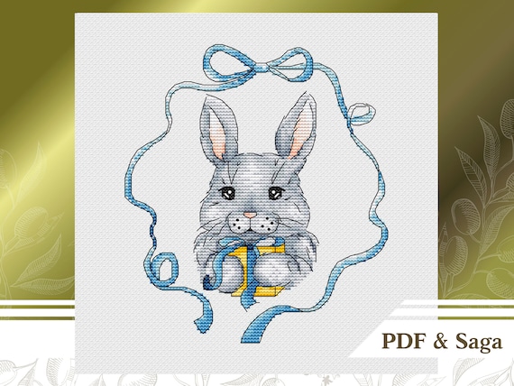 Bunny Cross Stitch Pattern PDF Small Counted Cross Stitch - Etsy