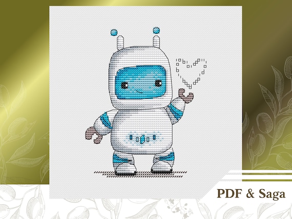 Robot сross Stitch Pattern PDF Baby Boy Nursery сross Stitch - Etsy