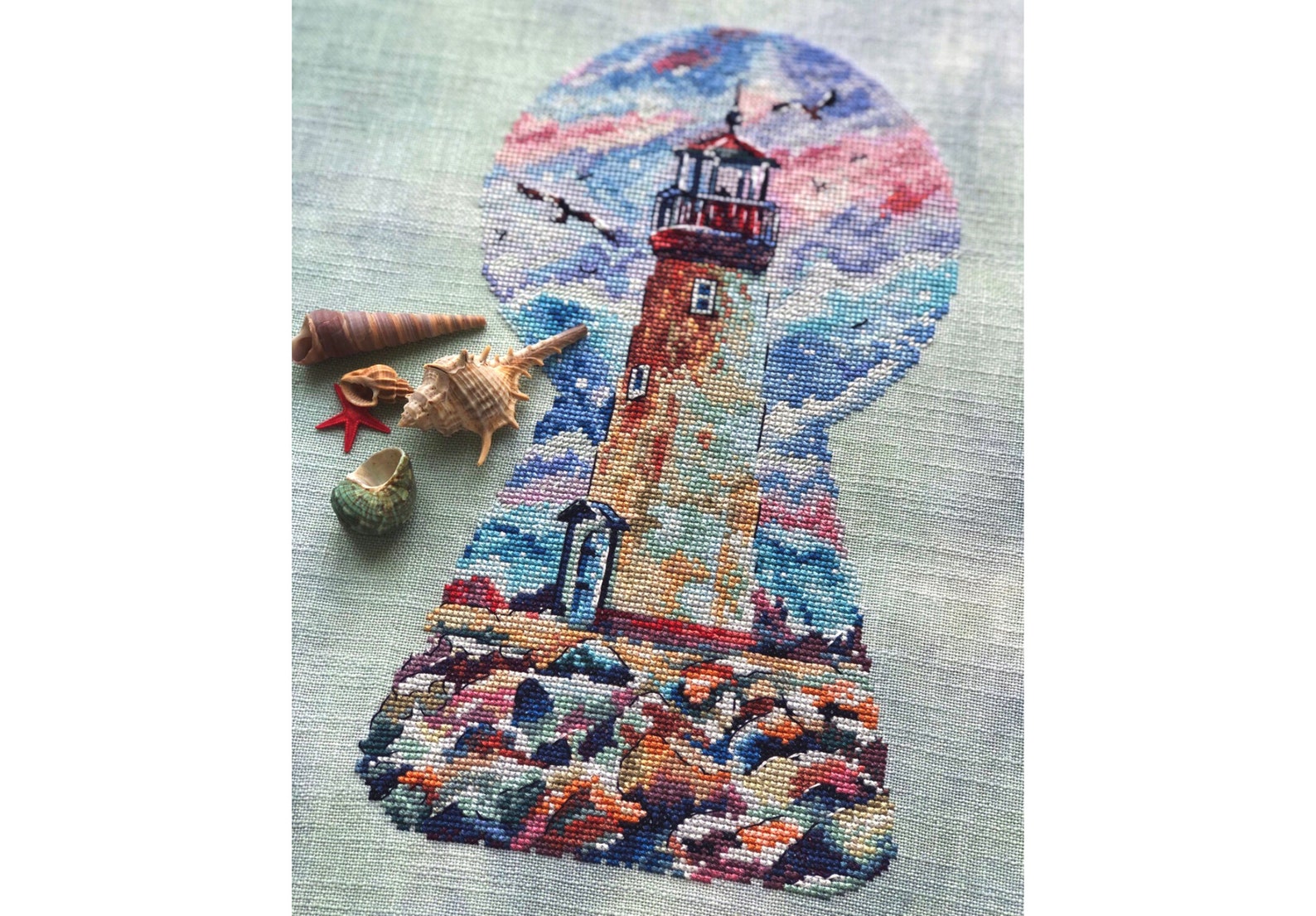 Lighthouse Cross Stitch Pattern PDF Nautical Counted Cross - Etsy