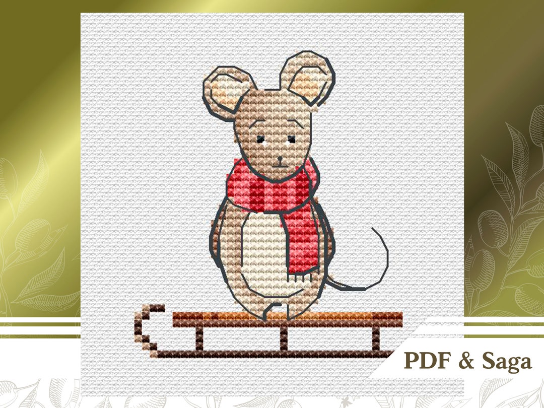 Christmas Mouse Cross Stitch Pattern PDF, Easy Counted Cross Stitch ...