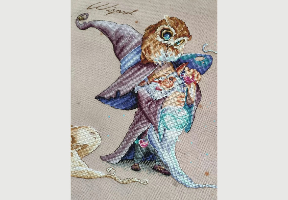 Gnome Wizard Cross Stitch Pattern PDF Magic Cross Stitch | Etsy