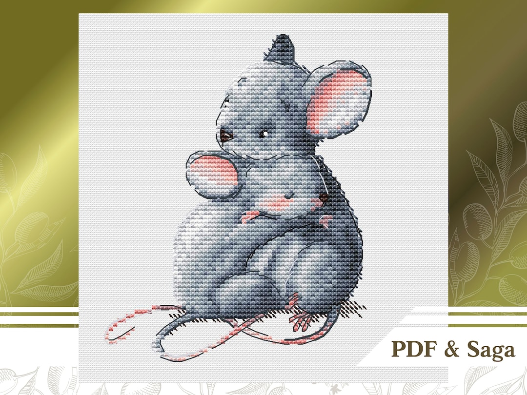 Hugging Mouse сross Stitch Pattern PDF, Mom сross Stitch Chart Instant ...