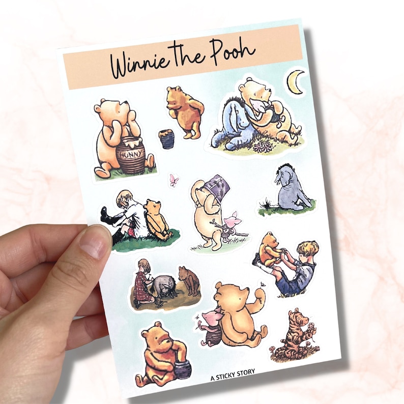 Classic Winnie the Pooh Stickers Winnie the Pooh Sticker - Etsy