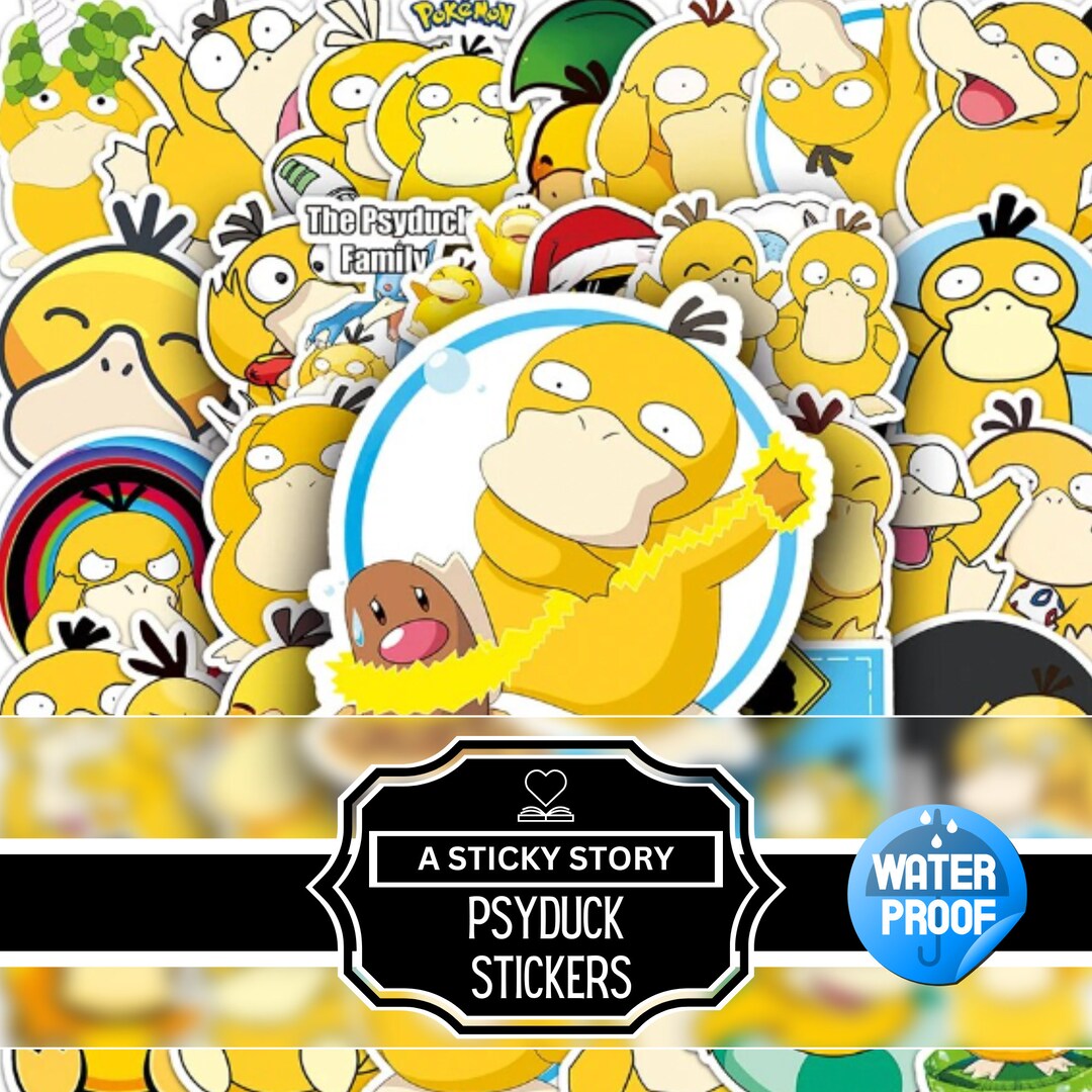 Psyduck Stickers, Pokemon Stickers, Psyduck, Kidcore, Waterproof Vinyl ...