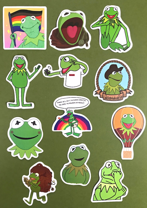 Kermit Sticker Set Kermit the Frog Frog Stickers Cute Frog | Etsy
