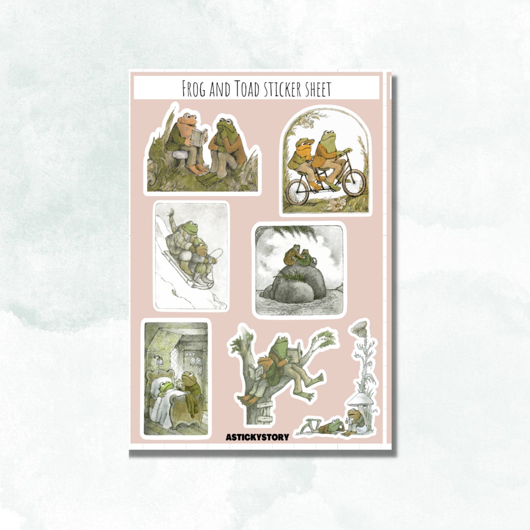 Frog and Toad Sticker Sheet, Frog and Toad, Frog Stickers, Frog and ...