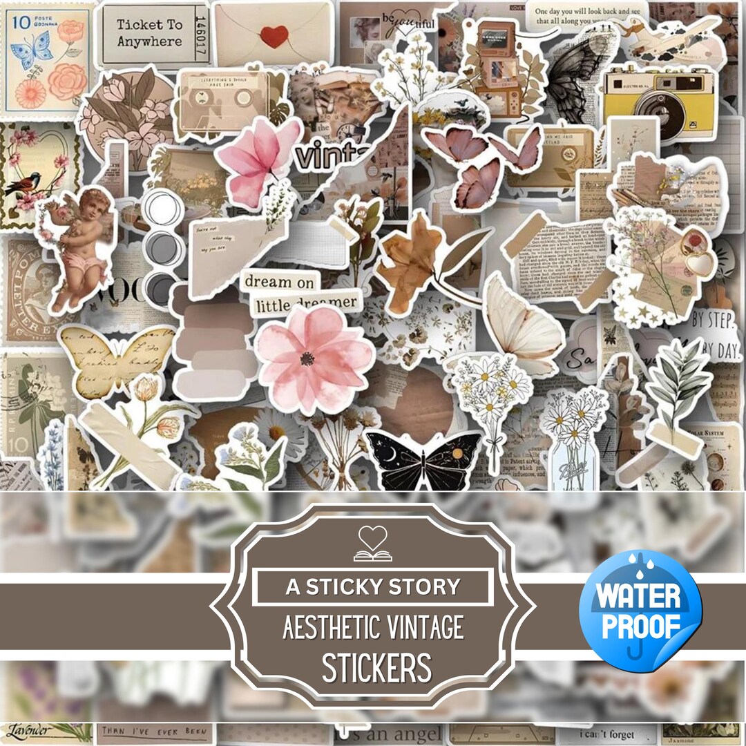 Aesthetic Stickers, Vintage Stickers, Aesthetic Retro Stickers, Junk ...