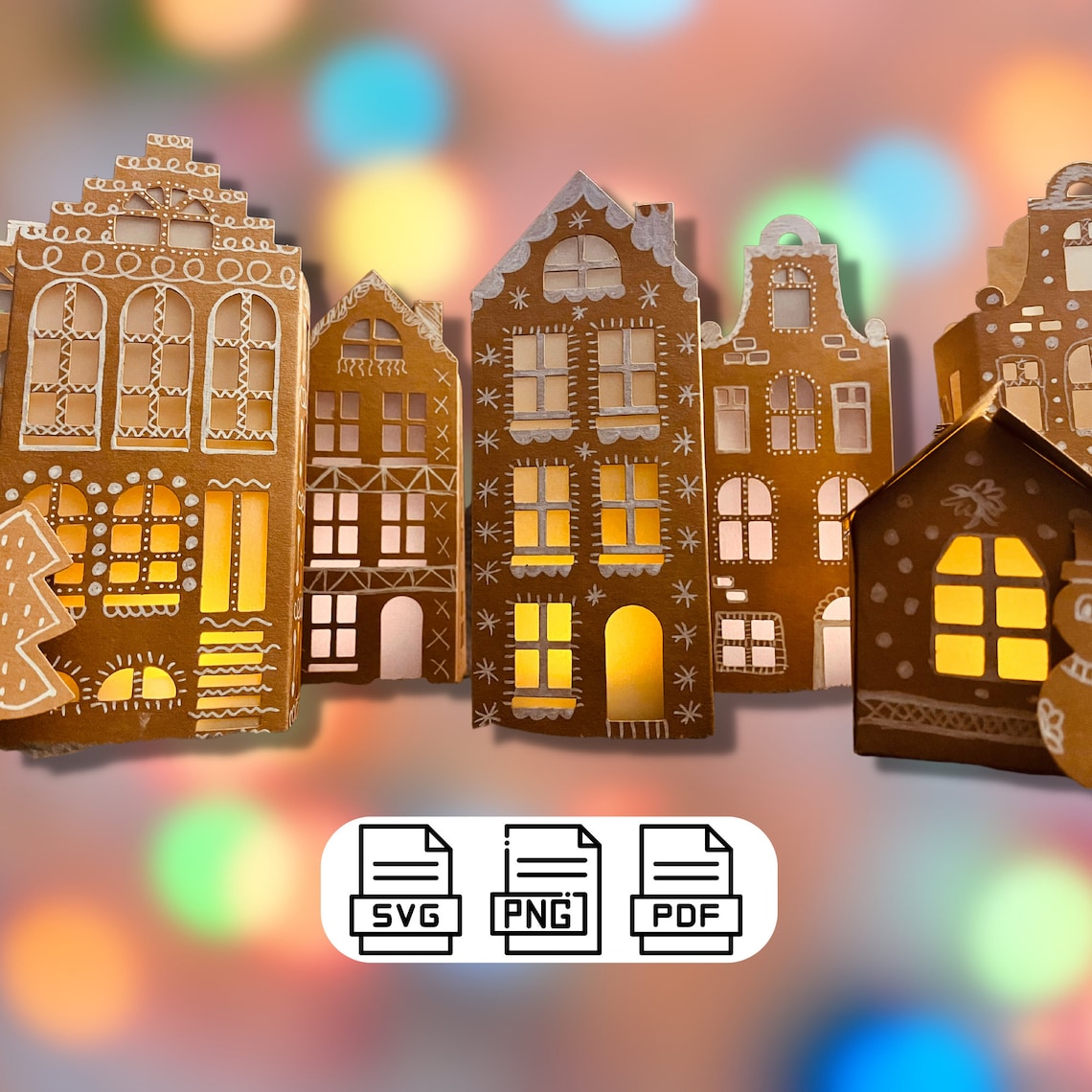 Christmas Village SVG Printable Christmas House Christmas - Etsy