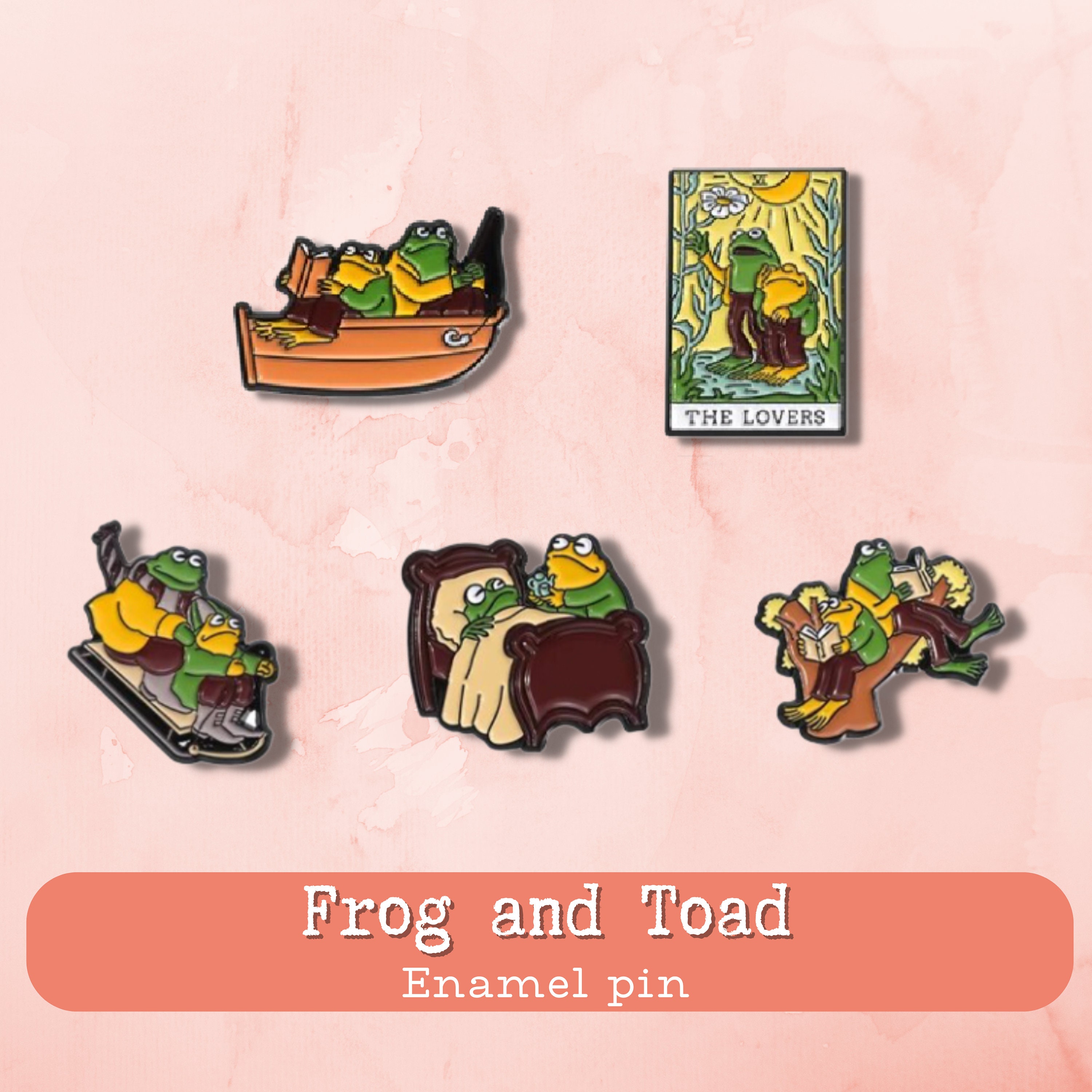 Frog and Toad Pin, Frog and Toad Enamel Pin, Frog and Toad Are Friends ...