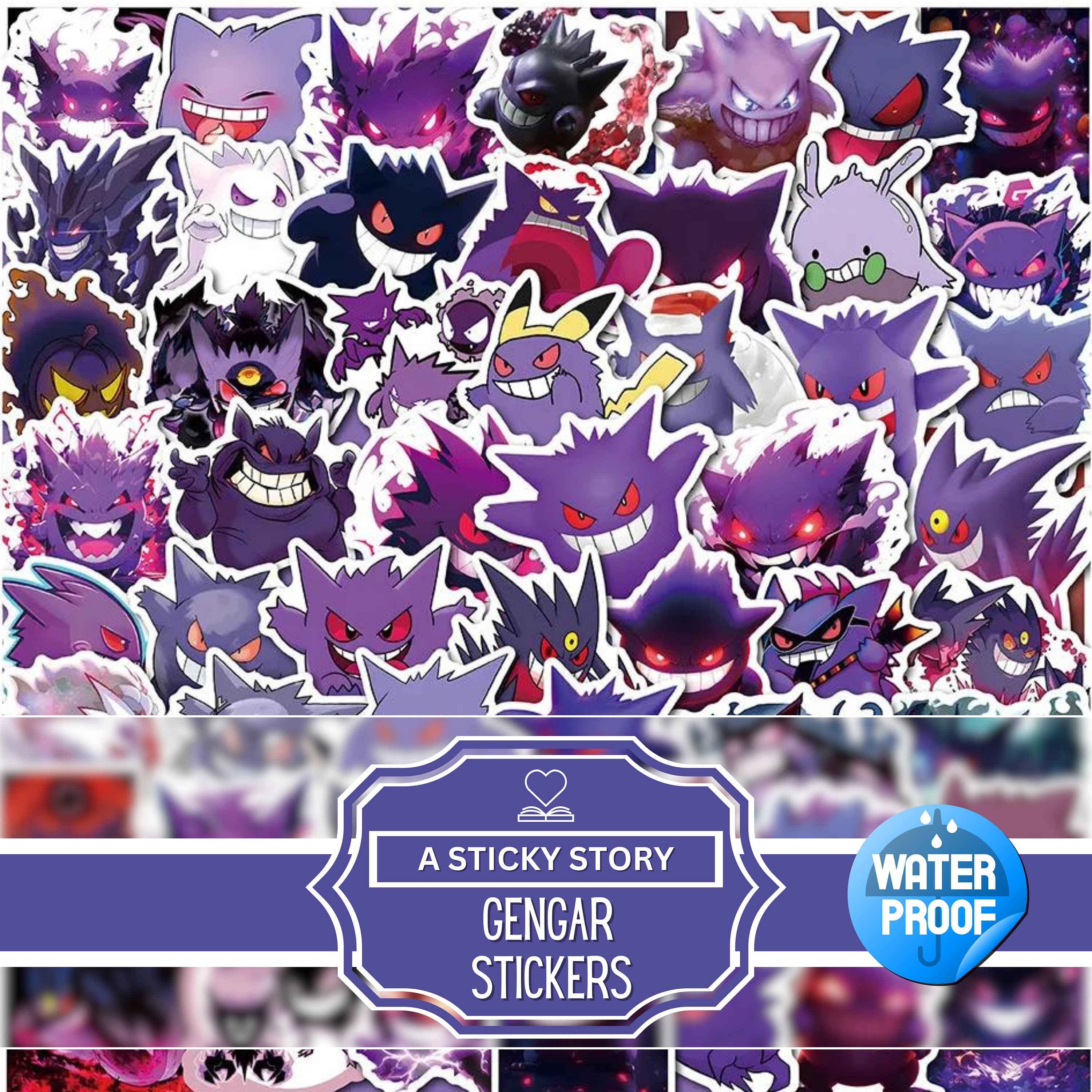 Gengar Sticker, Gengar Stickers, Pokemon Stickers, Gengar, Kidcore ...