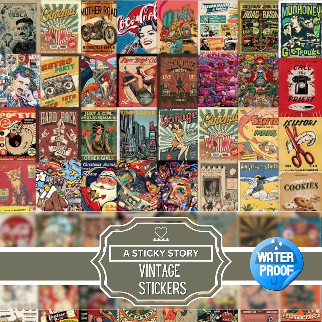 Vintage Stickers, Retro American Poster Stickers, Vintage Poster ...