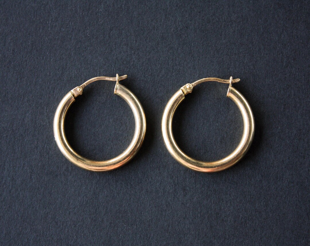 Perfect Simple Vintage French Creoles Hoops Creoles in Solid 18K Gold ...