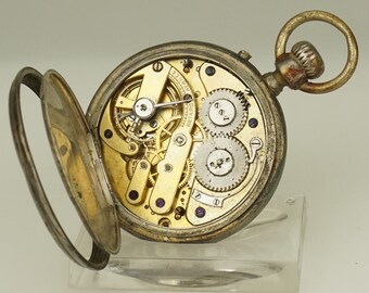WORKING Pocket Watch Key-wound Solid Silver Antique Swiss Men's ...