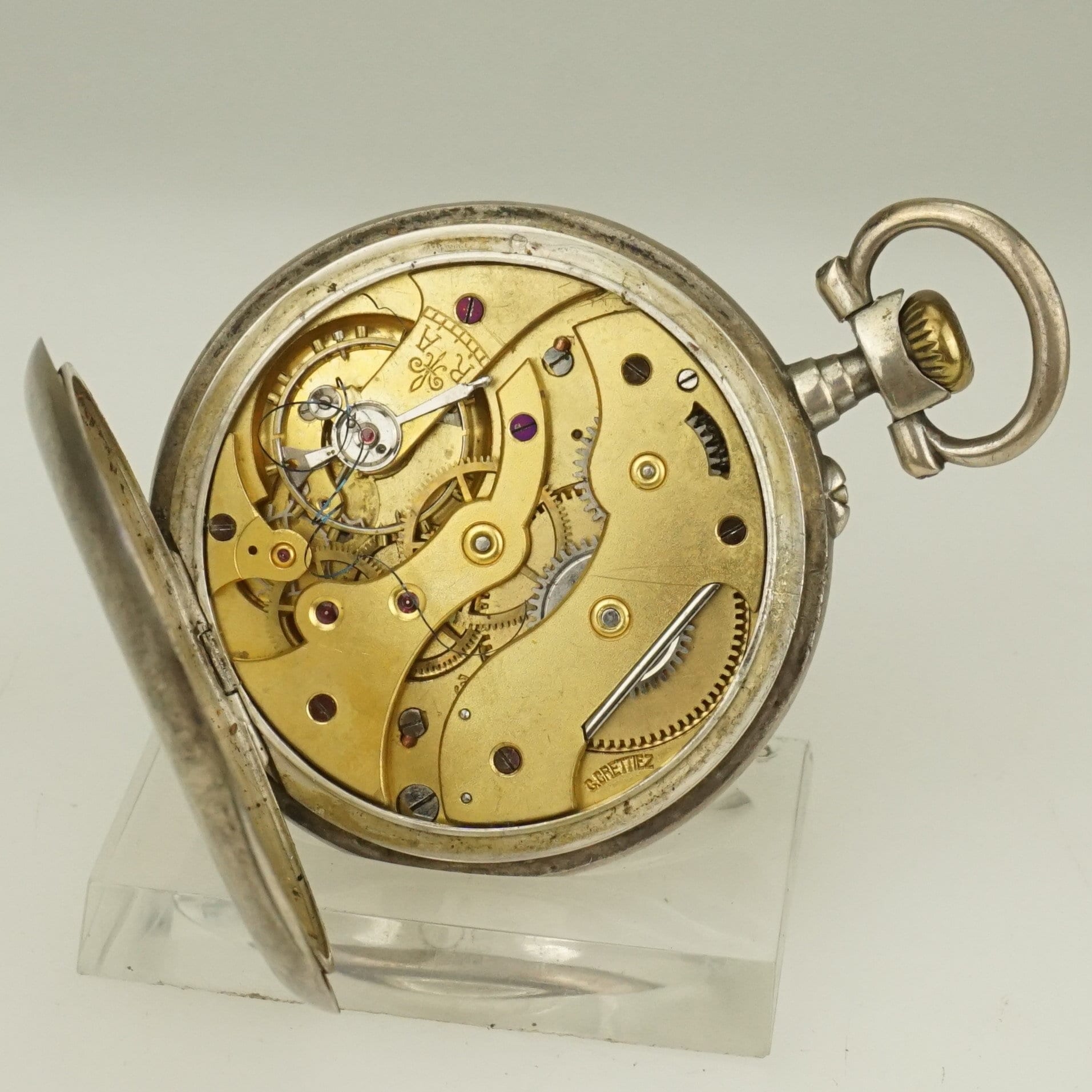 RARE Solid Silver Pocket Watch Antique Men's Ladies No Fusee Duplex ...