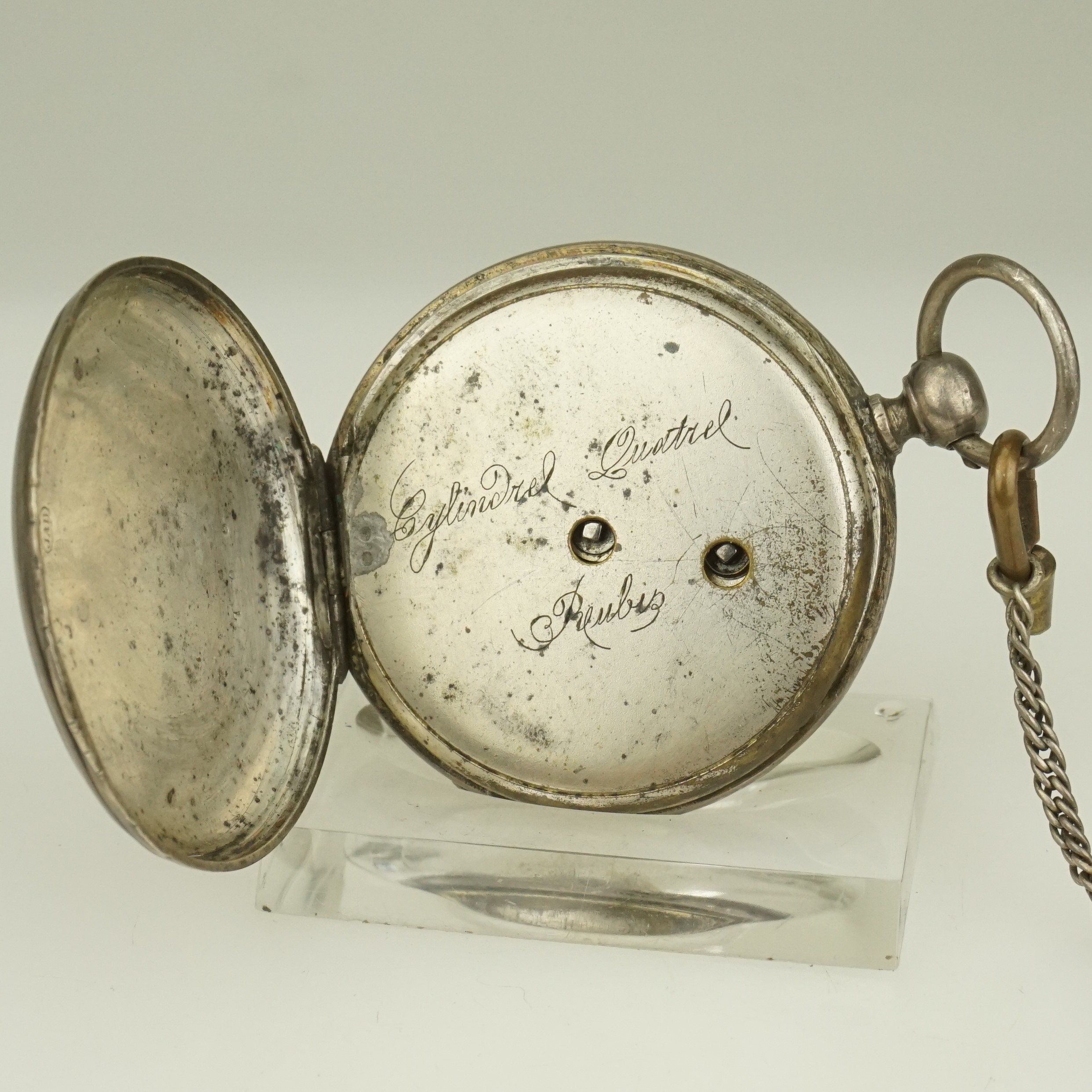 RARE Solid Silver Pocket Watch Antique Men's No Fusee Duplex ...