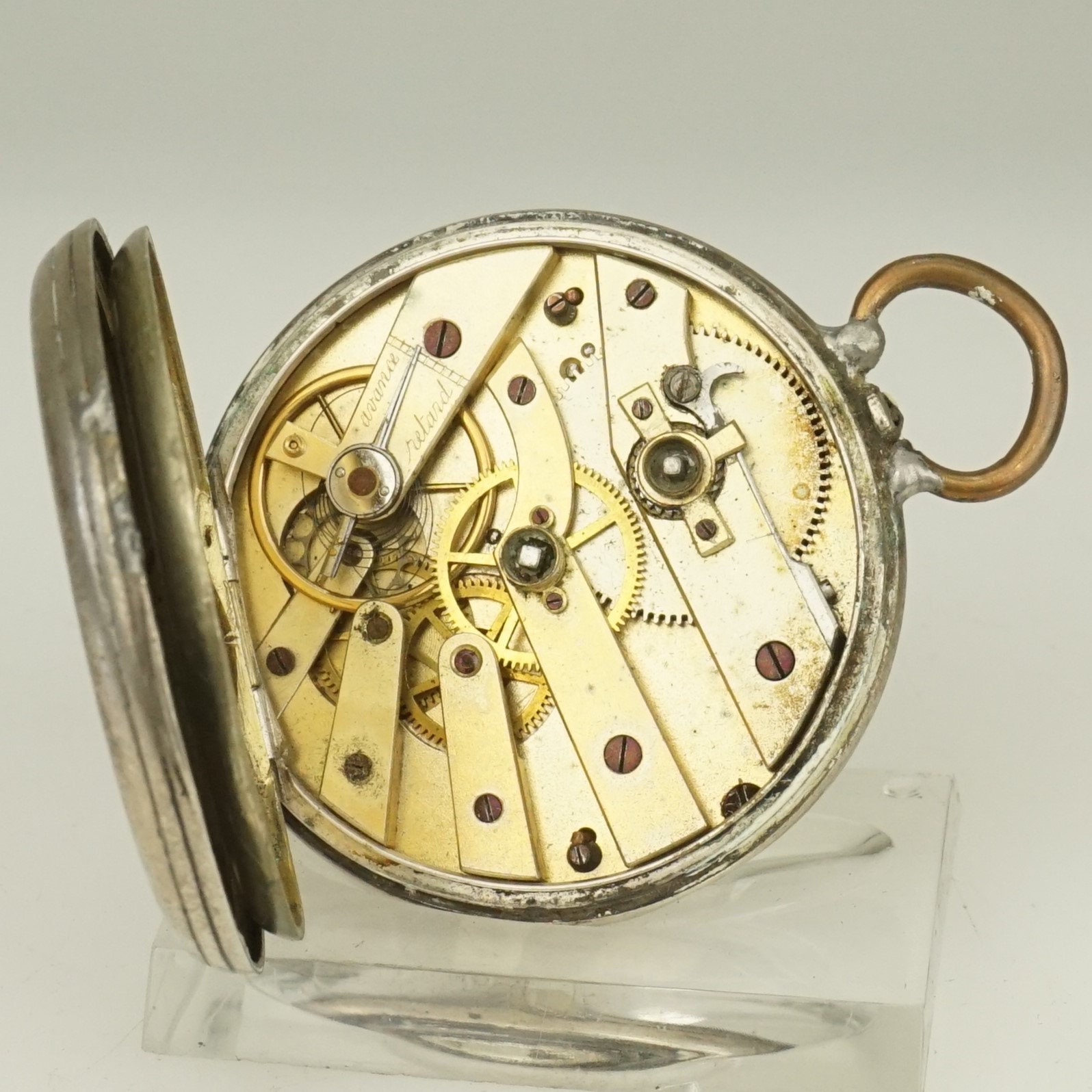RARE Solid Silver Pocket Watch Antique Men's Ladies No Fusee Duplex ...