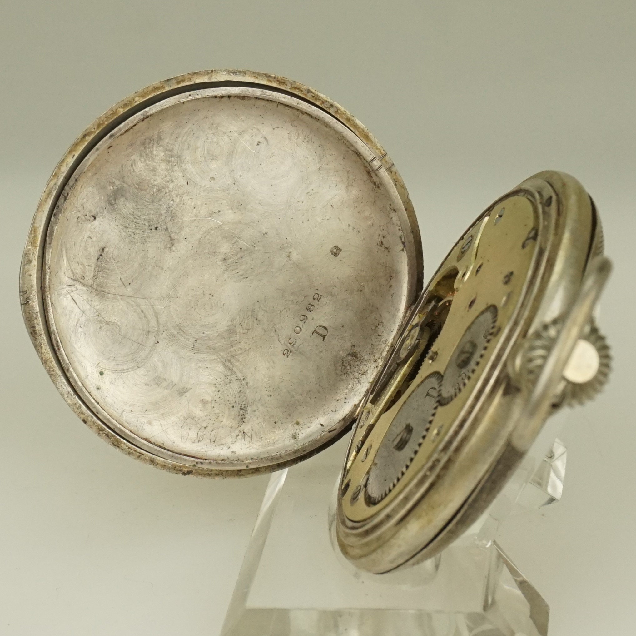 RARE Solid Silver Pocket Watch Antique Men's No Fusee Duplex ...