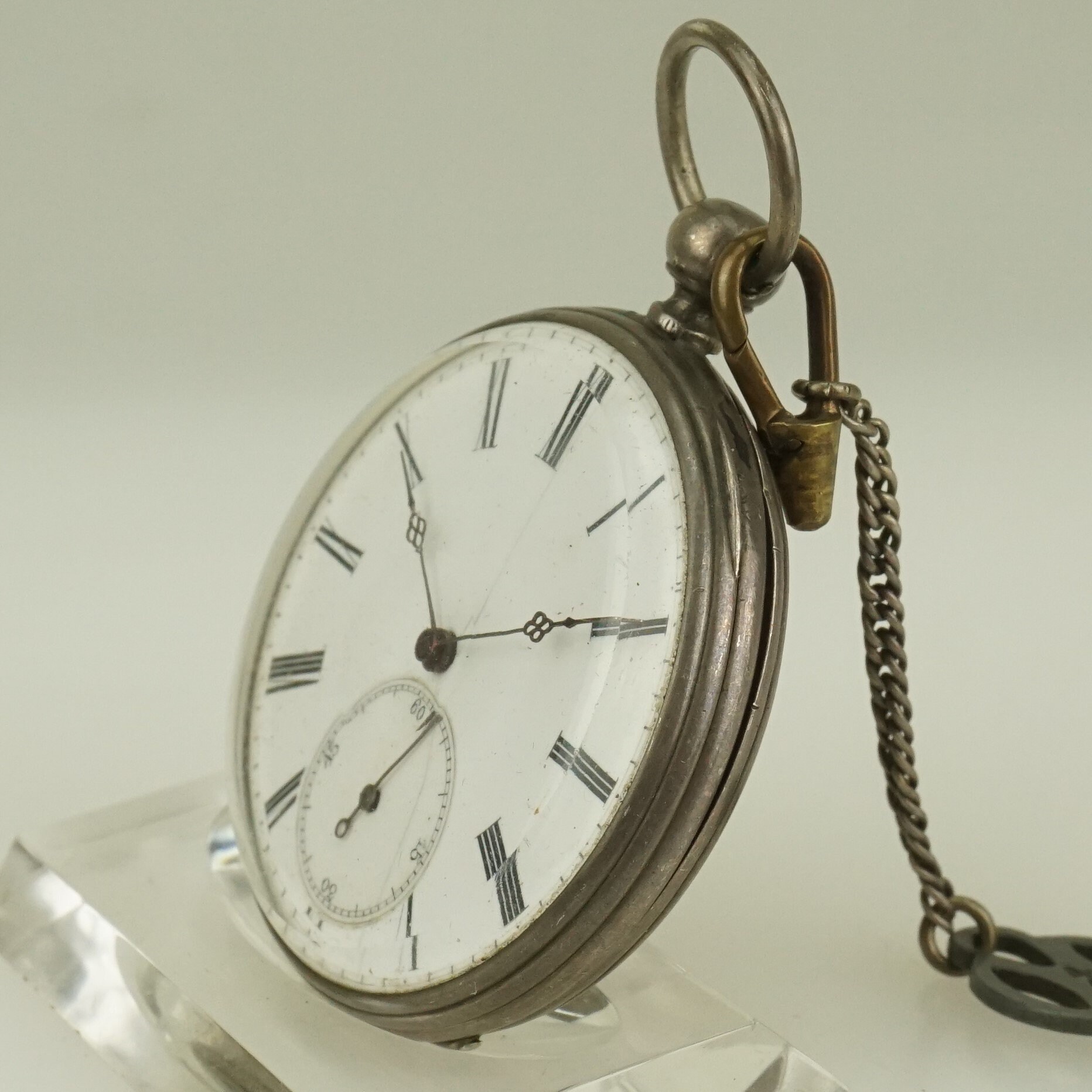 RARE Solid Silver Pocket Watch Antique Men's No Fusee Duplex ...