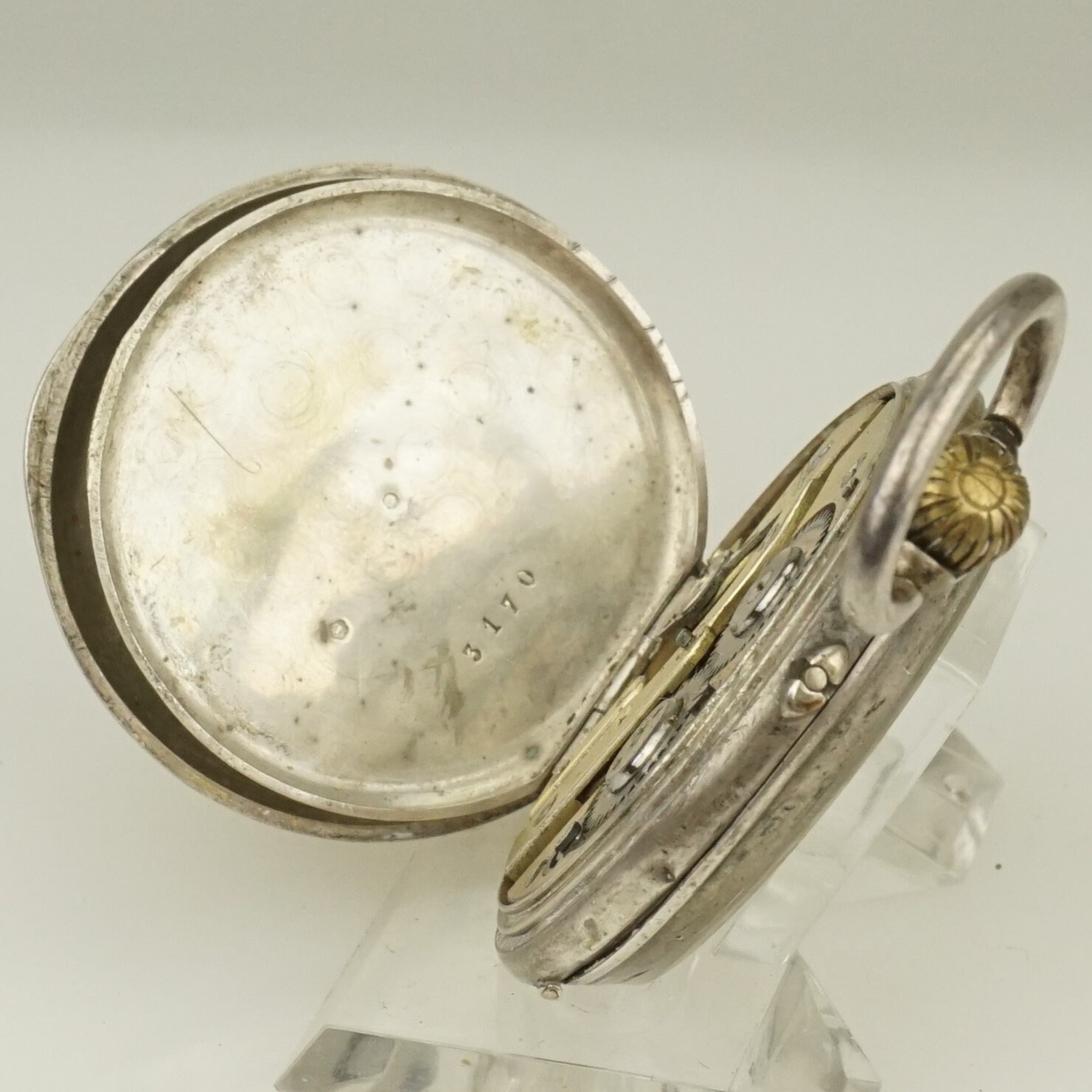 RARE Solid Silver Pocket Watch Antique Men's Ladies No Fusee Duplex ...