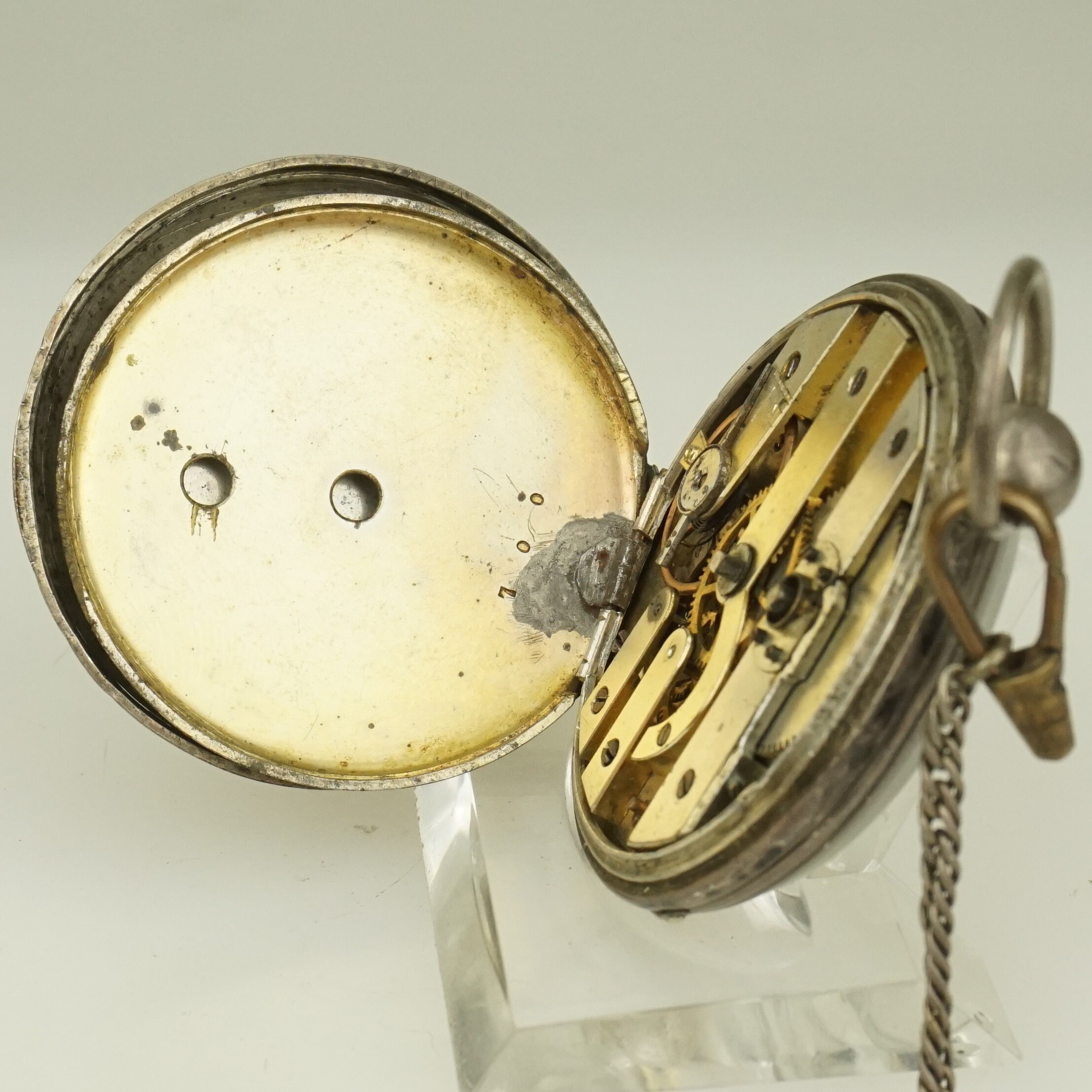 RARE Solid Silver Pocket Watch Antique Men's No Fusee Duplex ...