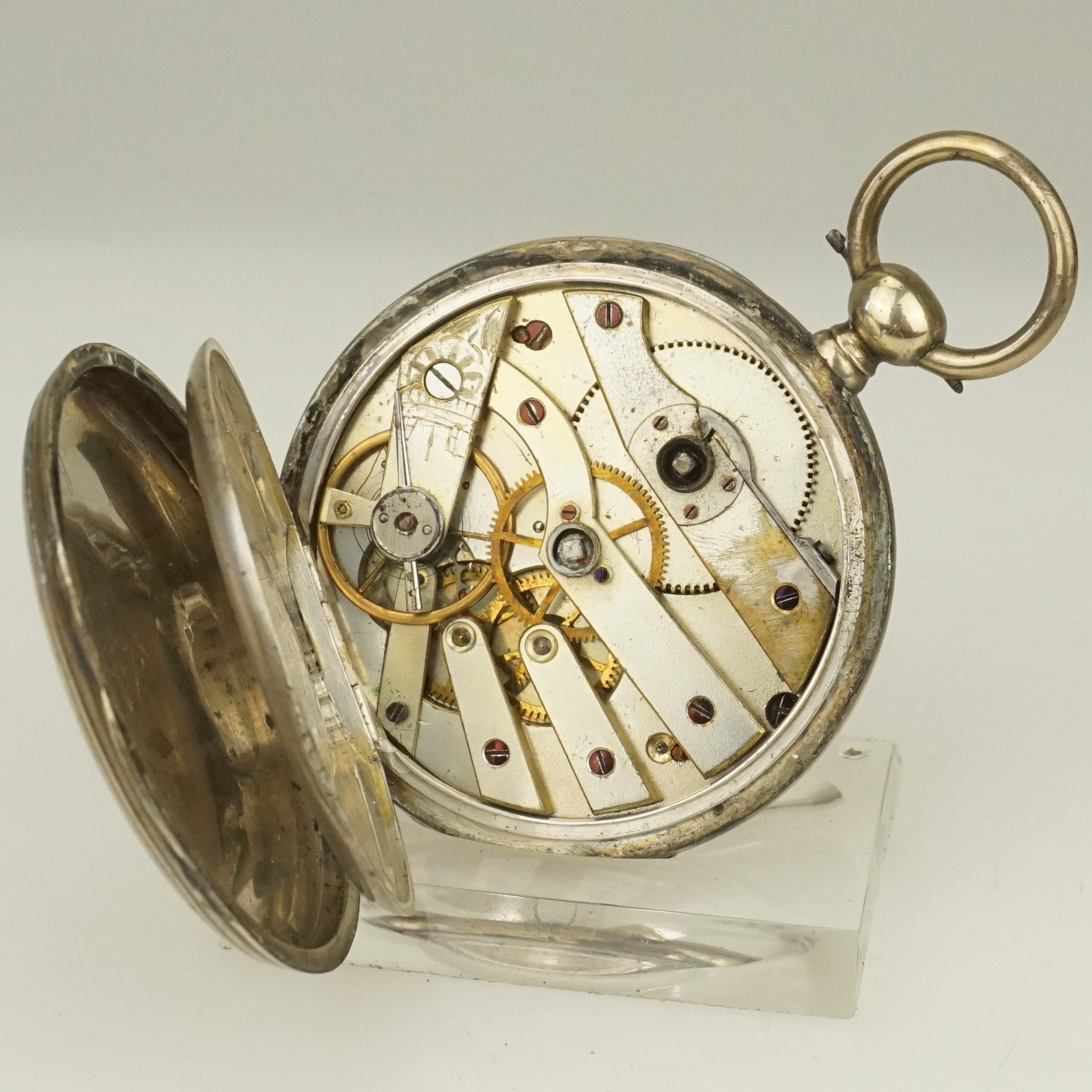 RARE Solid Silver Pocket Watch Antique Men's Ladies No Fusee Duplex ...