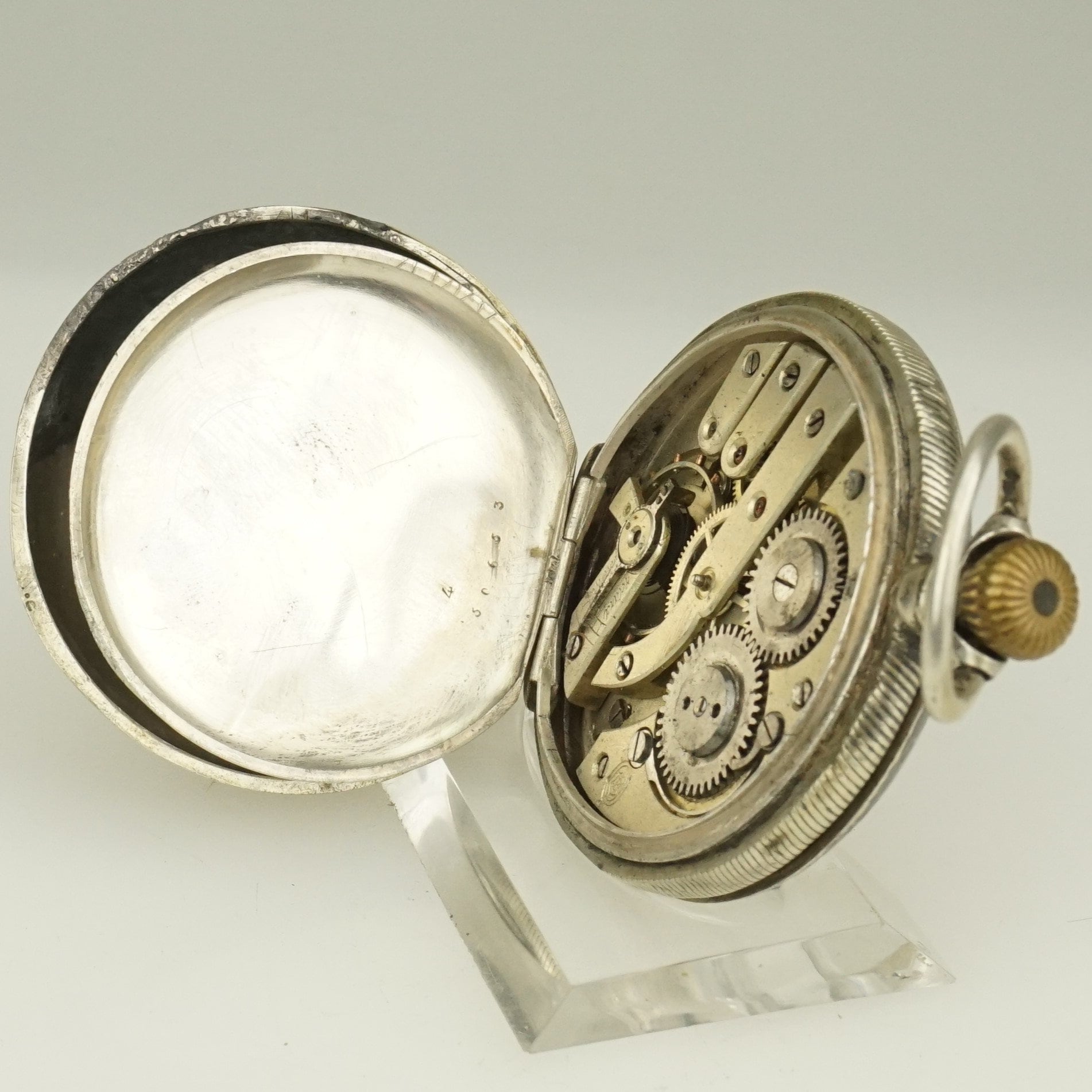 RARE Niello Solid Silver Pocket Watch Antique Men's Ladies No Fusee ...