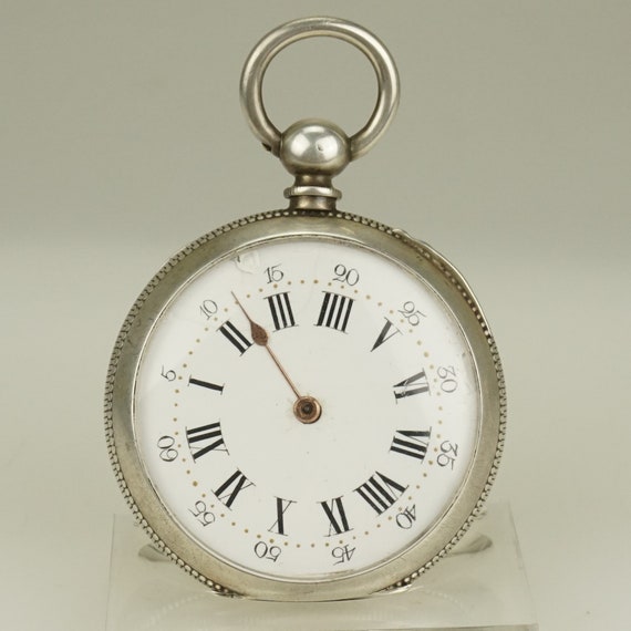 RARE! Solid Silver Pocket Watch Antique Men's no fuse… - Gem