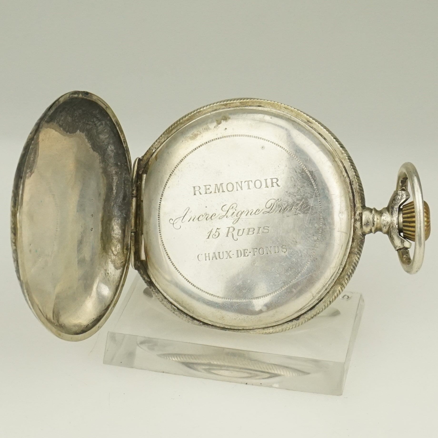 RARE Niello Solid Silver Pocket Watch Antique Men's Ladies No Fusee ...