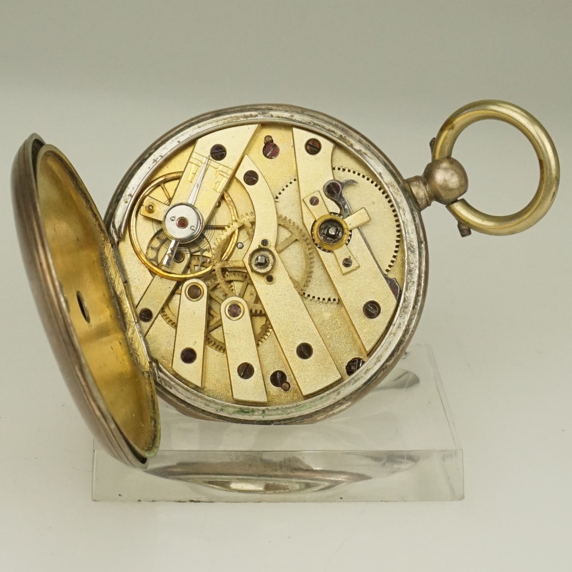 RARE Solid Silver Pocket Watch Antique Men's Ladies No Fusee Duplex ...
